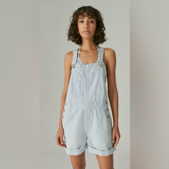 Lucky Brand | Jeans | Lucky Brand Striped Shortall Striped Overalls ...